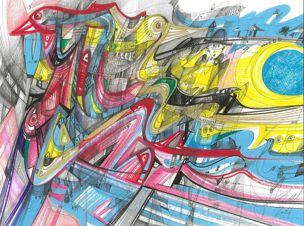 Luka Brase – Red Bird, 2024, 40x30cm | WineExpert